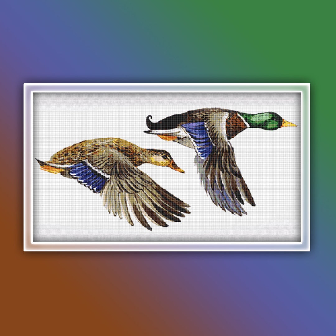 Duck Mallard Cross Stitch Pattern 1 Duck Watercolor Cross Stitch ...