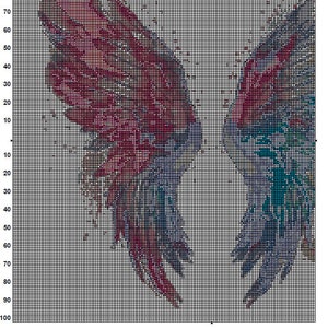 Angel Wings Cross Stitch Pattern 1 Instant PDF Download - Watercolor ...