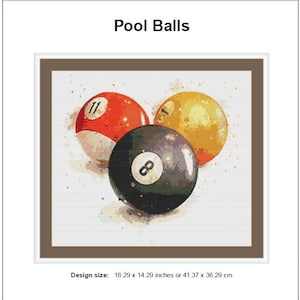 Pool Balls Cross Stitch Pattern Instant Download Instant PDF Download ...