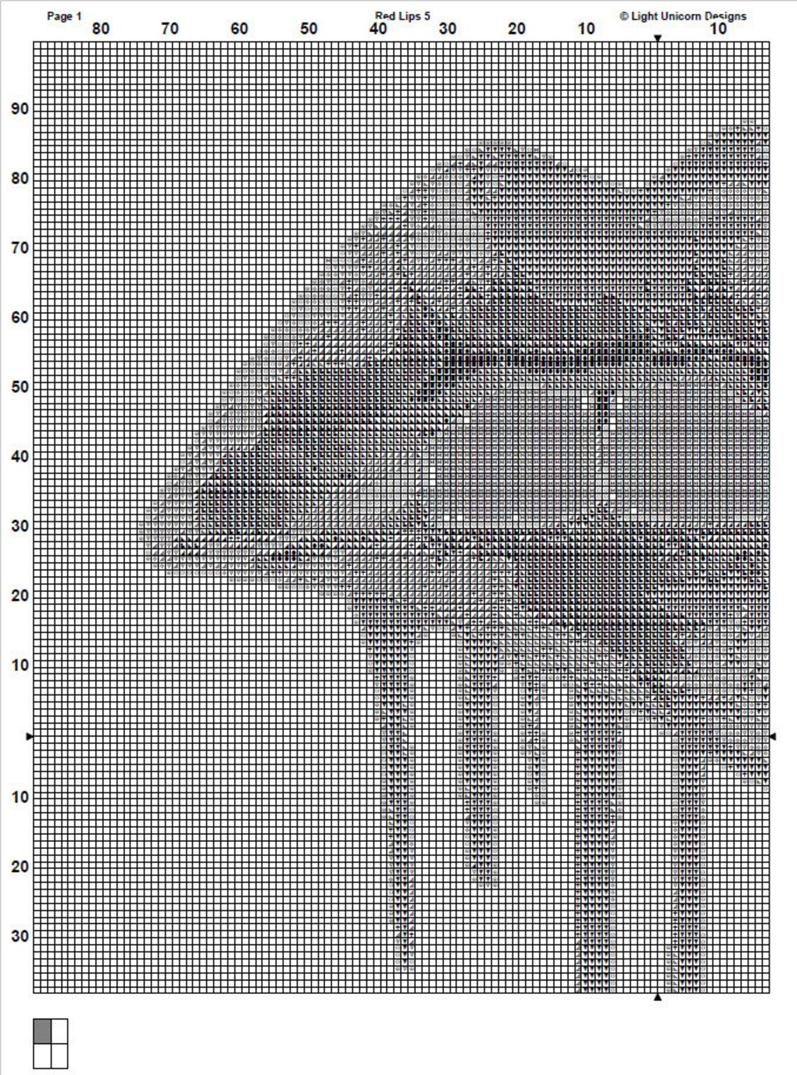 Red Lips Cross Stitch Pattern 5 Instant PDF Download - Red Lips ...