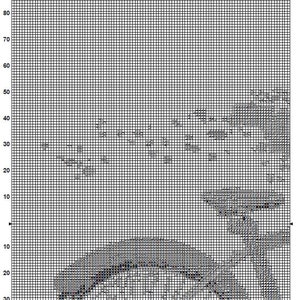 Bicycle Cross Stitch Pattern 1 Instant PDF Download - Flower Bicycle ...