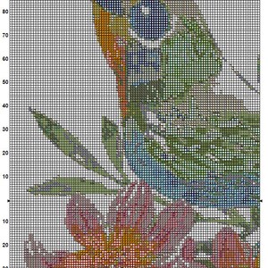 Small Bird Cross Stitch Pattern Instant PDF Download - Green Bird ...