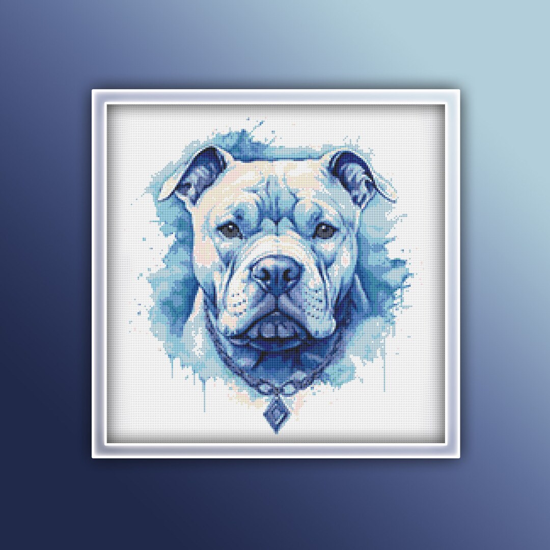 Pittbull Cross Stitch Pattern 1 Instant PDF Download - Pit Bull Dog ...