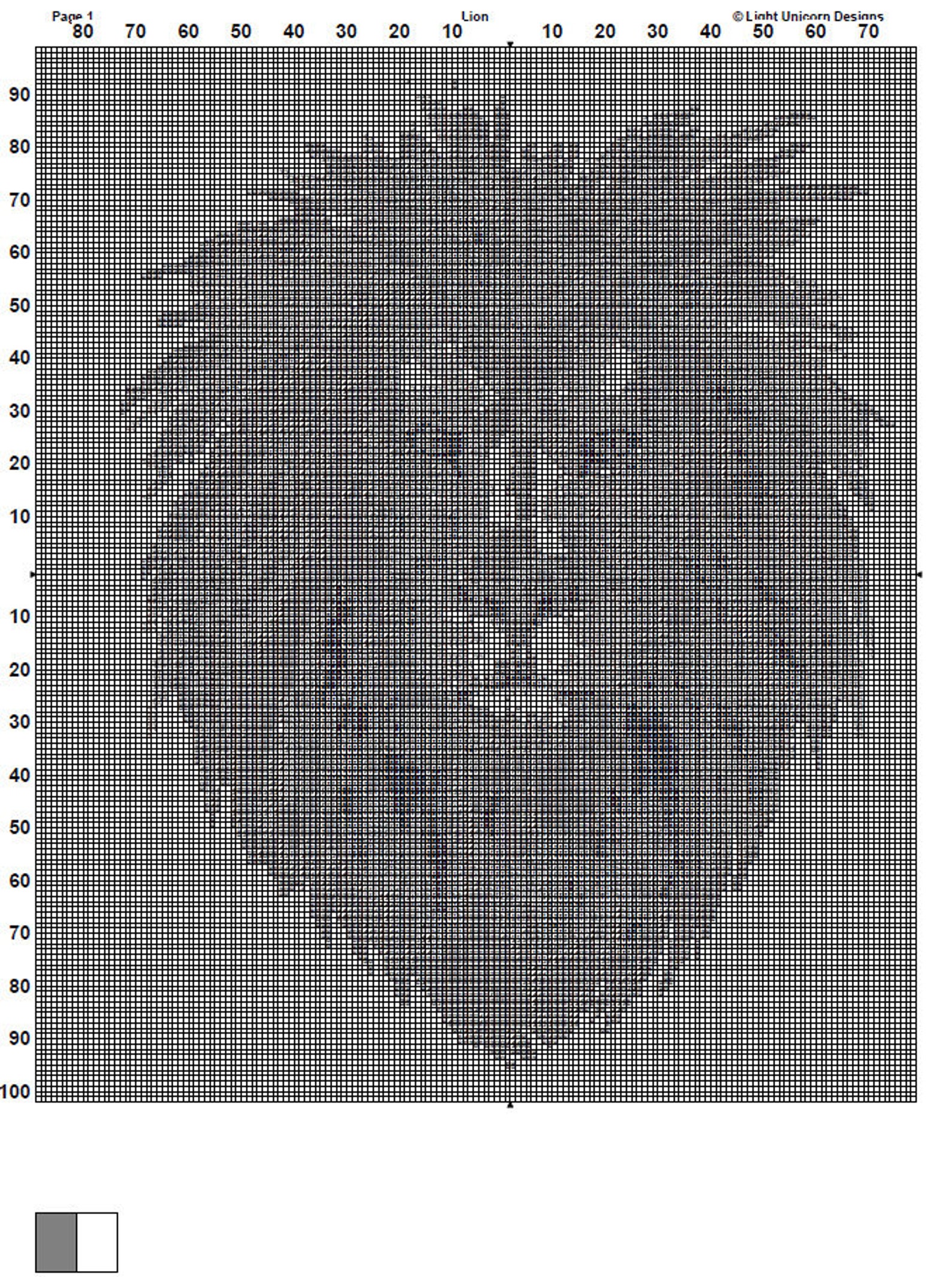 Lion Cross Stitch Pattern Instant PDF Download - Lion Watercolor Cross ...