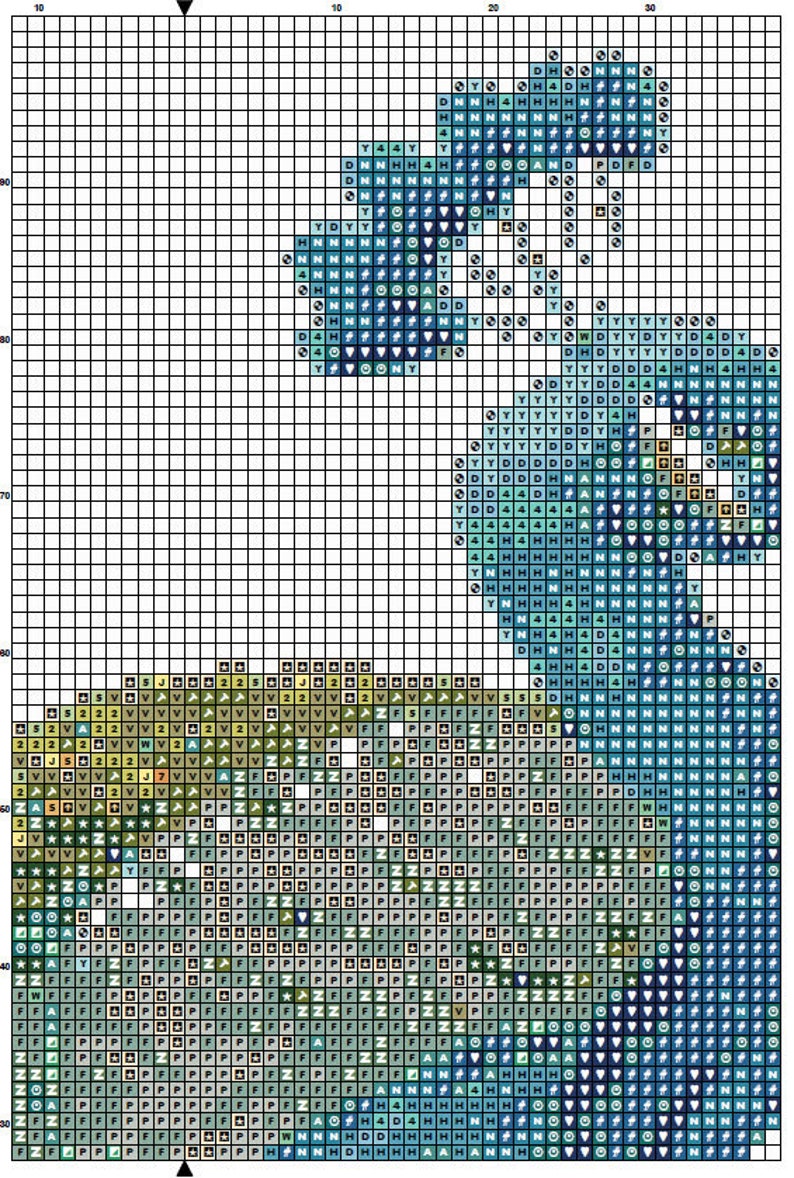 Peacock Cross Stitch Pattern 1 Instant PDF Download Peacock | Etsy