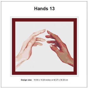Hands Cross Stitch Pattern 13 Instant PDF Download - Hand Watercolor ...
