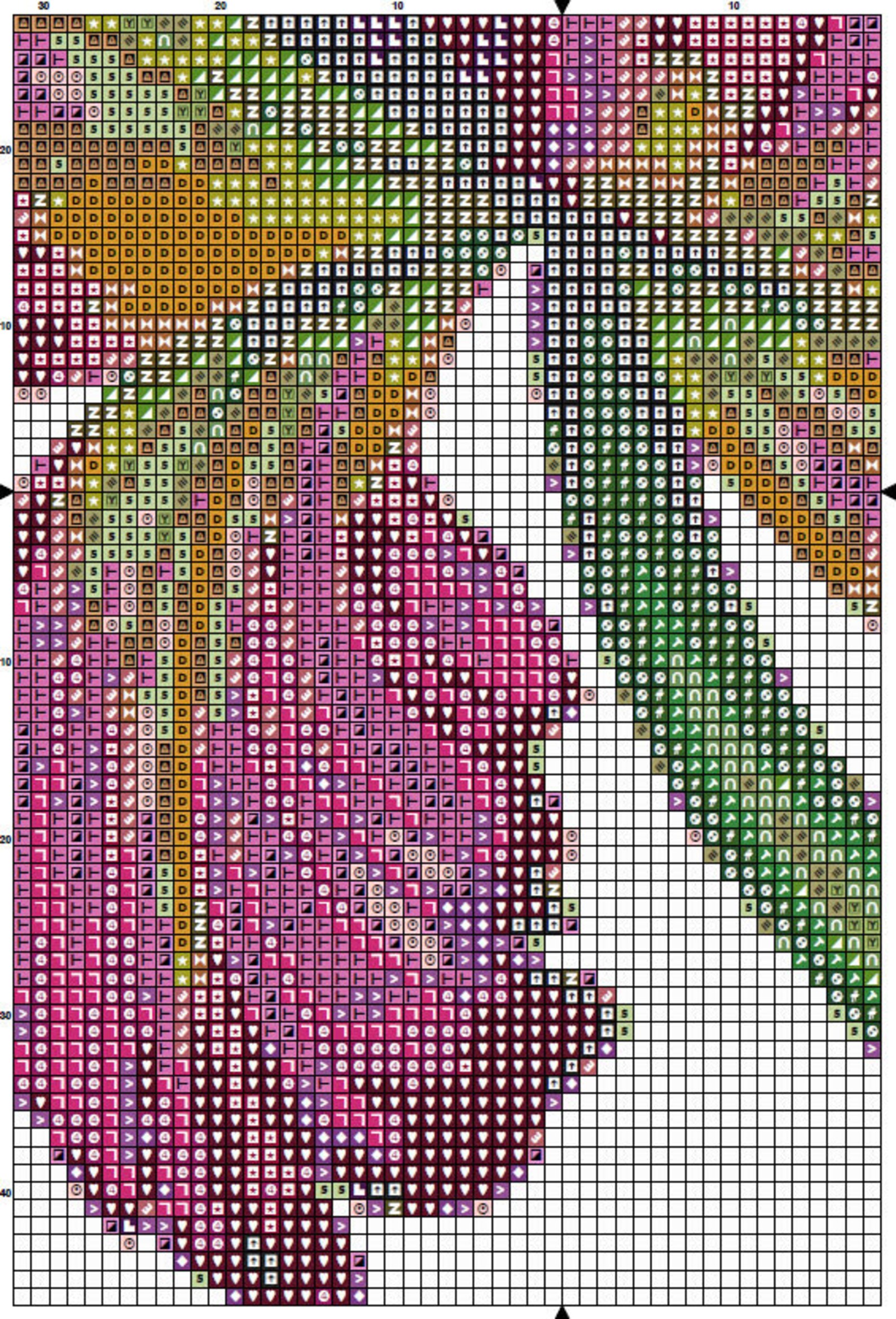 Tulip Cross Stitch Pattern 1 Instant PDF Download Flower - Etsy