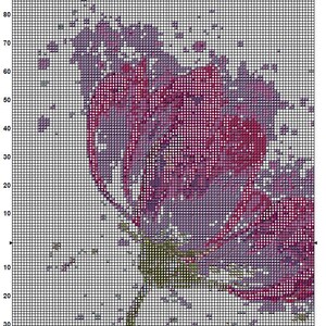 Purple Flowers Cross Stitch Pattern Instant PDF Download - Tulips ...
