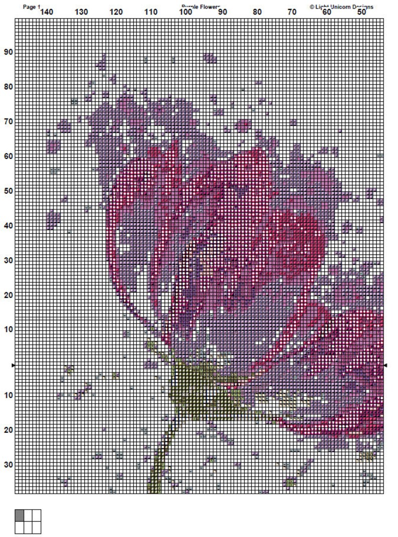 Purple Flowers Cross Stitch Pattern Instant PDF Download - Tulips ...