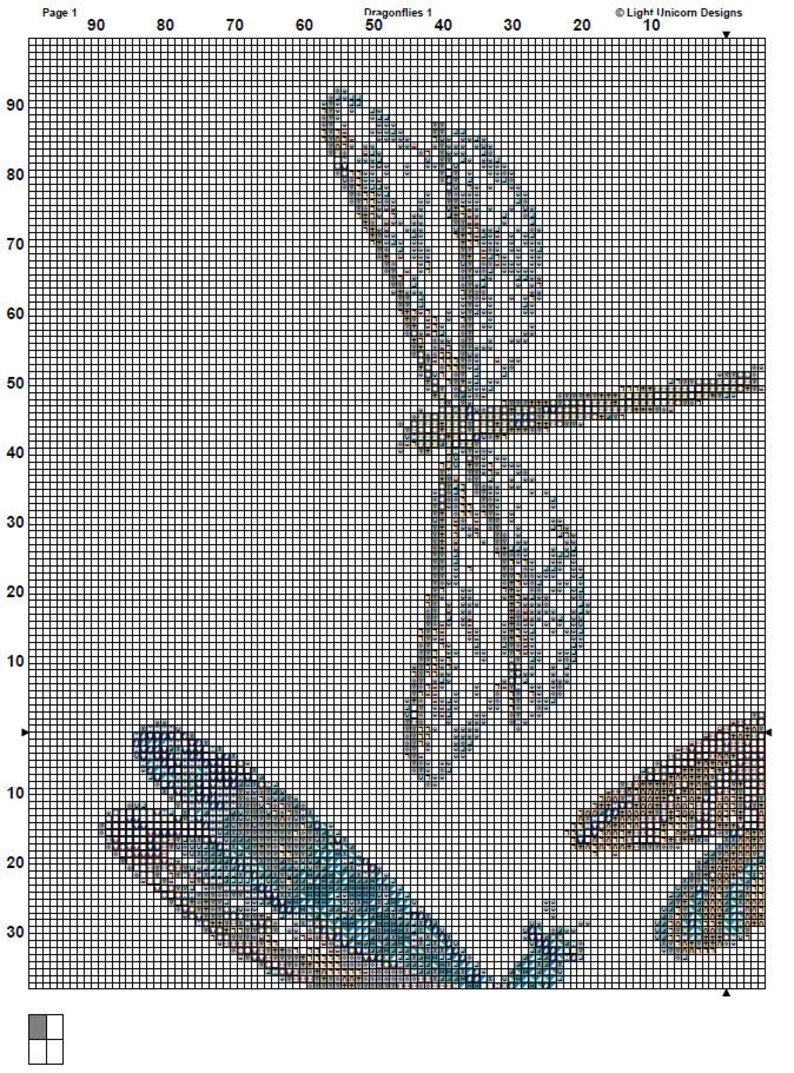 Dragonflies Cross Stitch Pattern 1 Instant PDF Download - Etsy