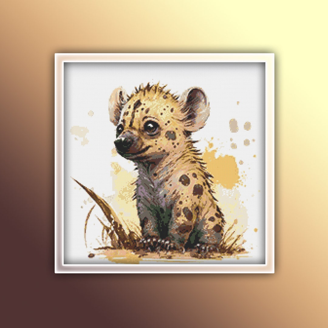 Hyena Cross Stitch Pattern 8 Instant PDF Download - Baby Hyena ...