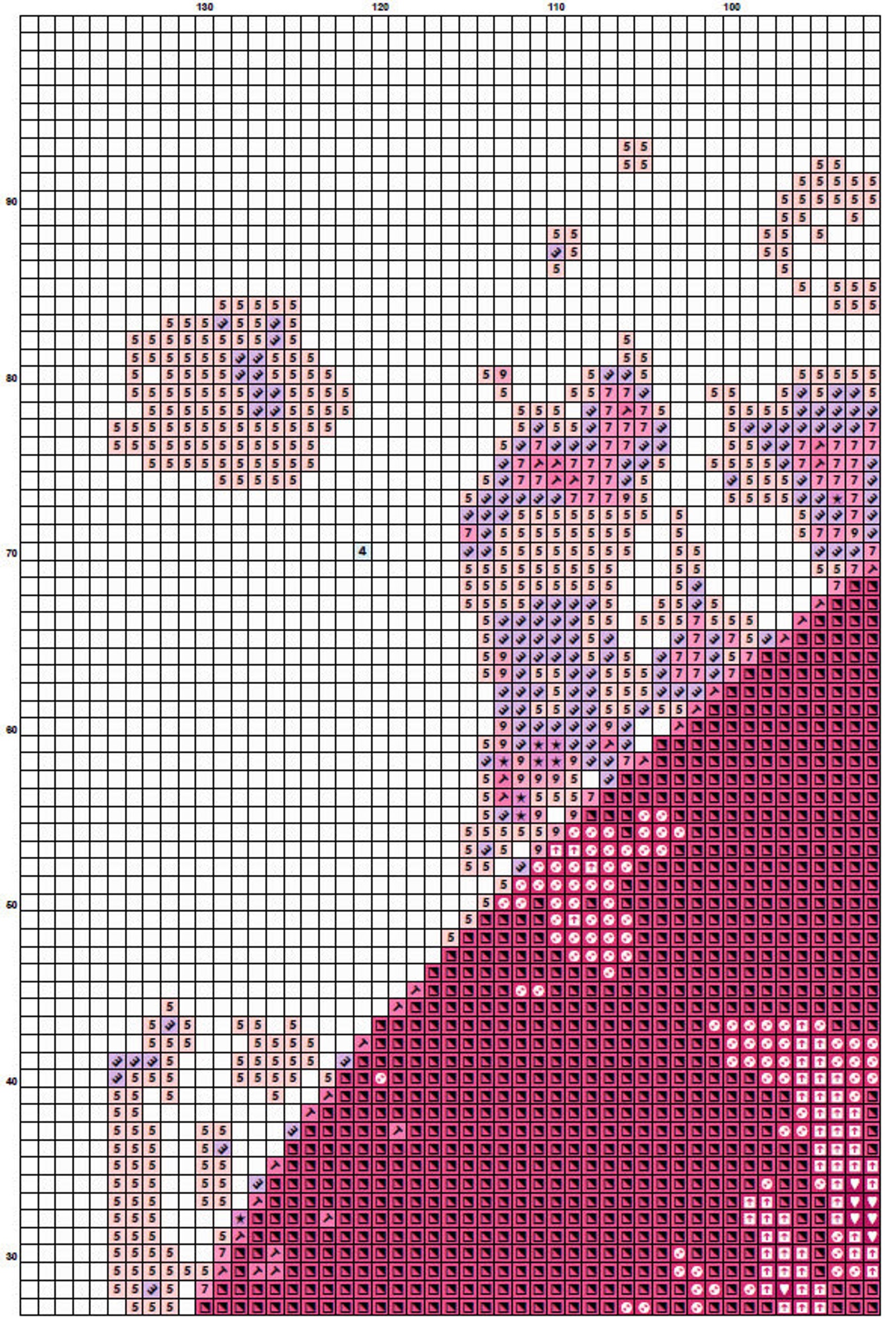Pink Lips Cross Stitch Pattern 1 Instant PDF Download Pink - Etsy