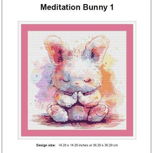 Meditation Bunny Cross Stitch Pattern 1 Instant Download Instant PDF ...