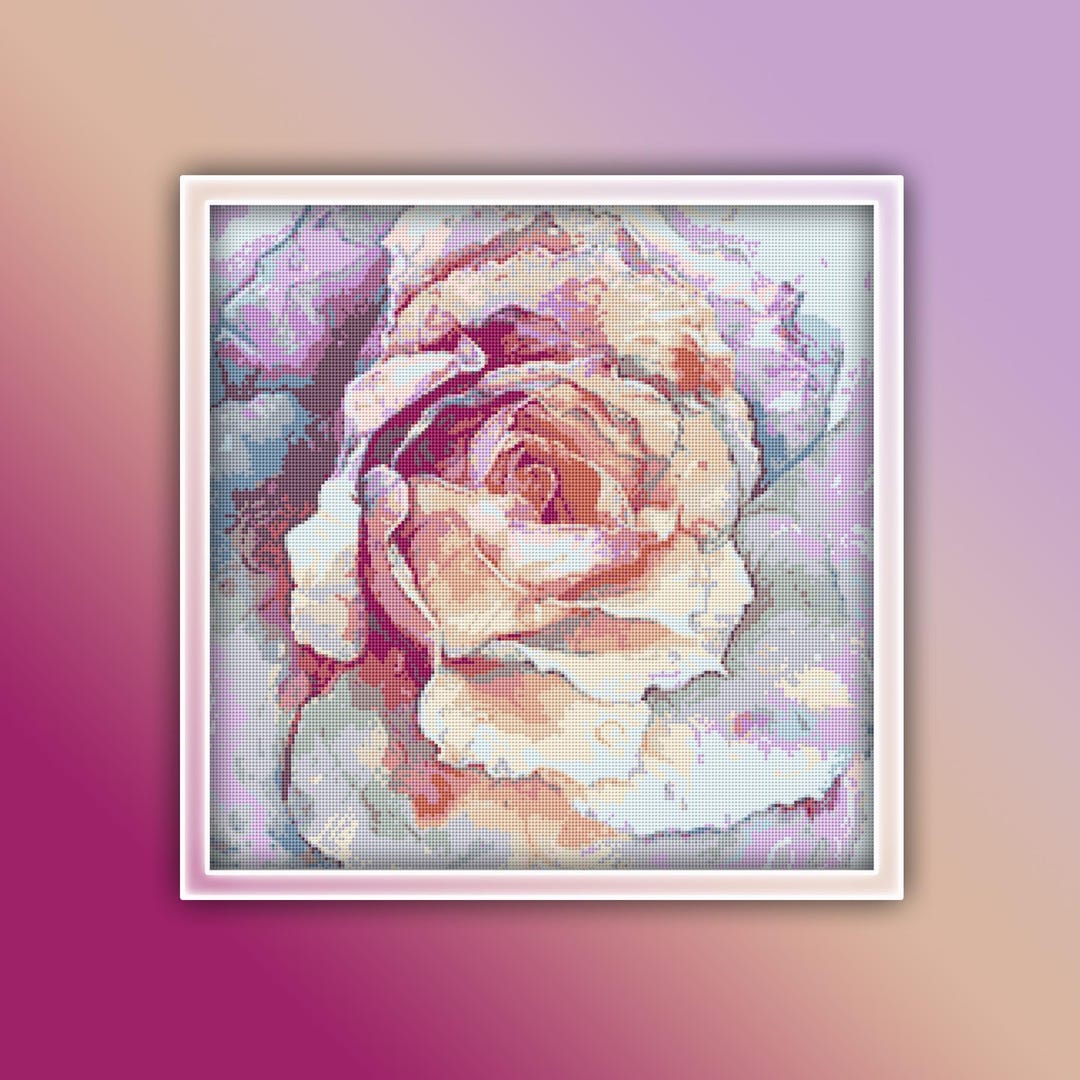 Dusty White Rose Cross Stitch Pattern 1 Instant PDF Download | Dusty ...