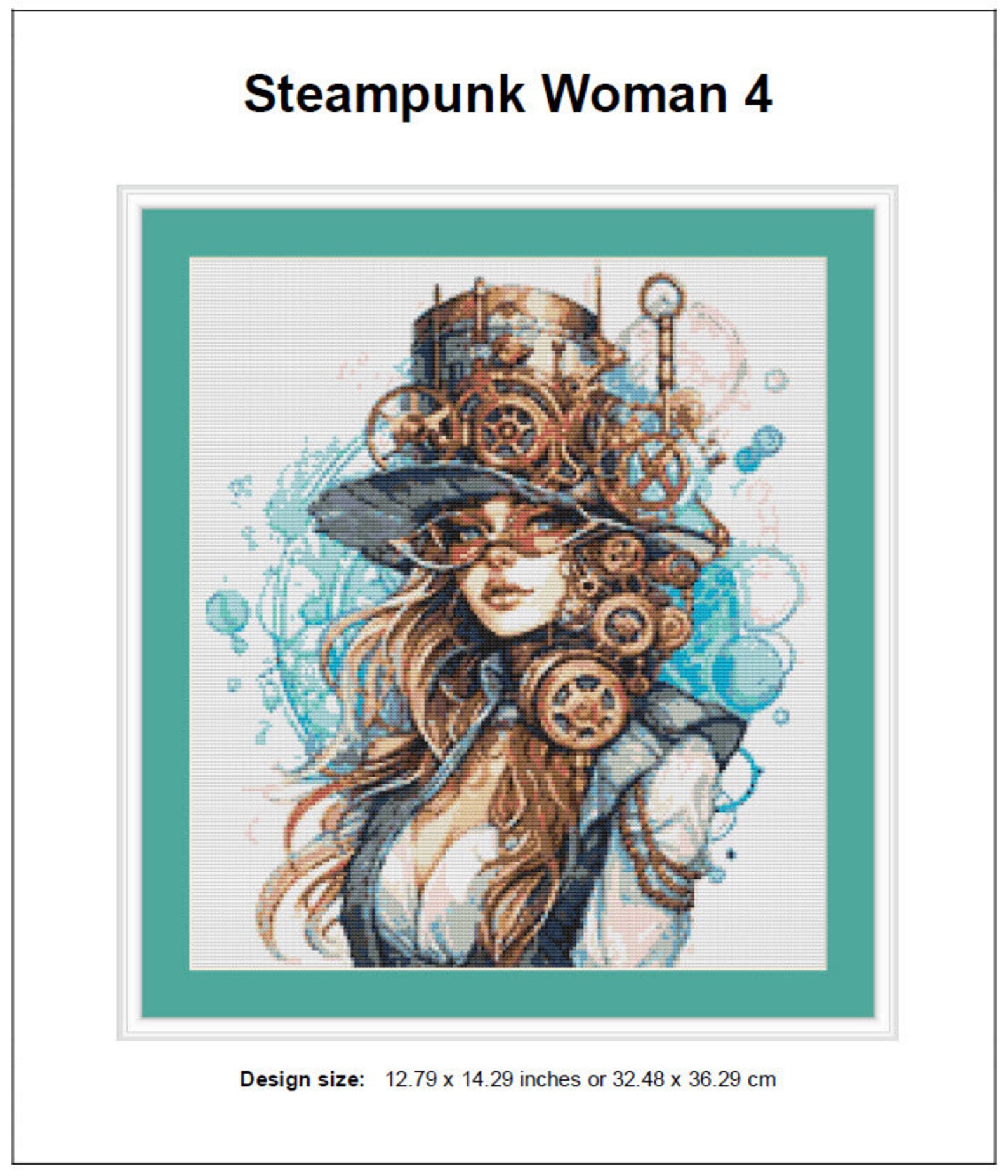 Steampunk Woman Cross Stitch Pattern 4 Instant PDF Download - Woman ...