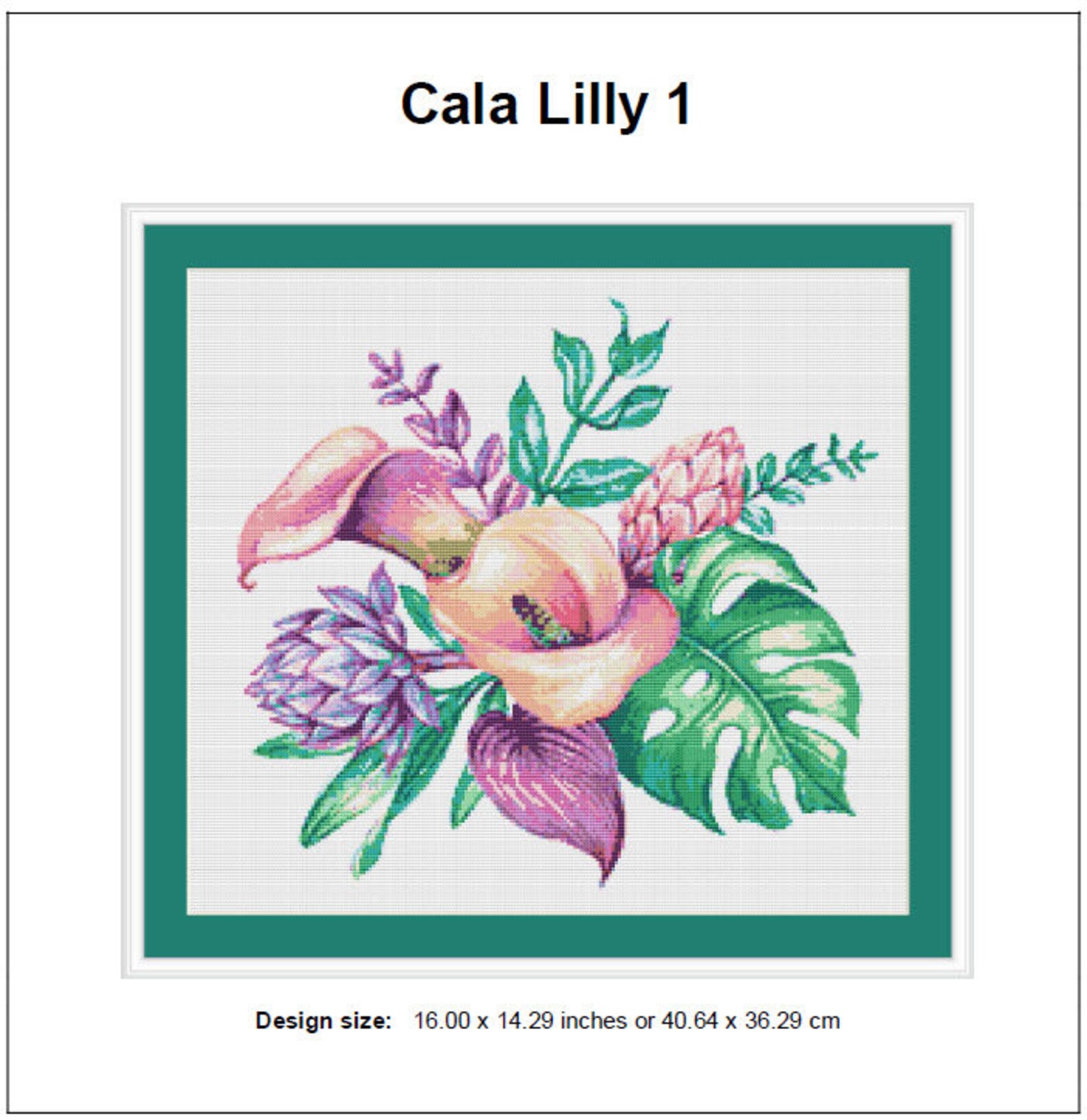 Calla Lily Cross Stitch Pattern 1 Instant PDF Download - Bouquet ...