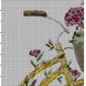Bicycle Cross Stitch Pattern 2 Instant PDF Download Flower - Etsy