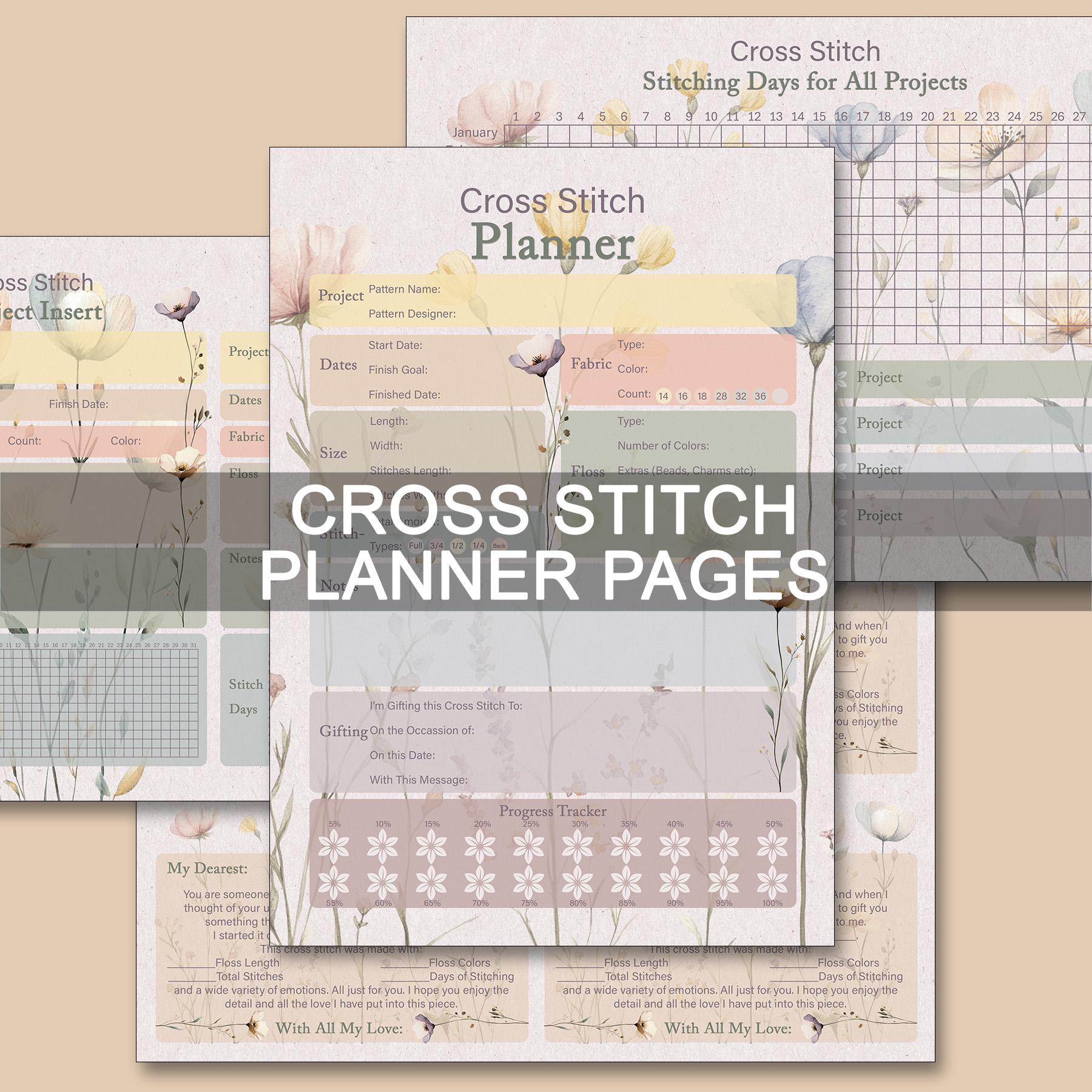 Wild Flowers Cross Stitch Planner Pages PDF Instant Download | Cross ...