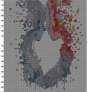 Watercolor Love Cross Stitch Pattern Instant PDF Download - Love ...