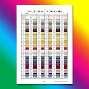 DMC Thread Charts PDF Instant Download | Cross Stitch Chart |DMC ...