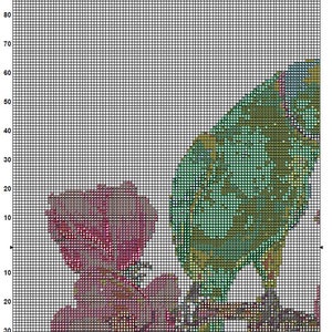 Ringed Parakeets Cross Stitch Pattern 1 Instant PDF Download - Ring ...