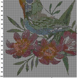 Small Bird Cross Stitch Pattern Instant PDF Download - Green Bird ...