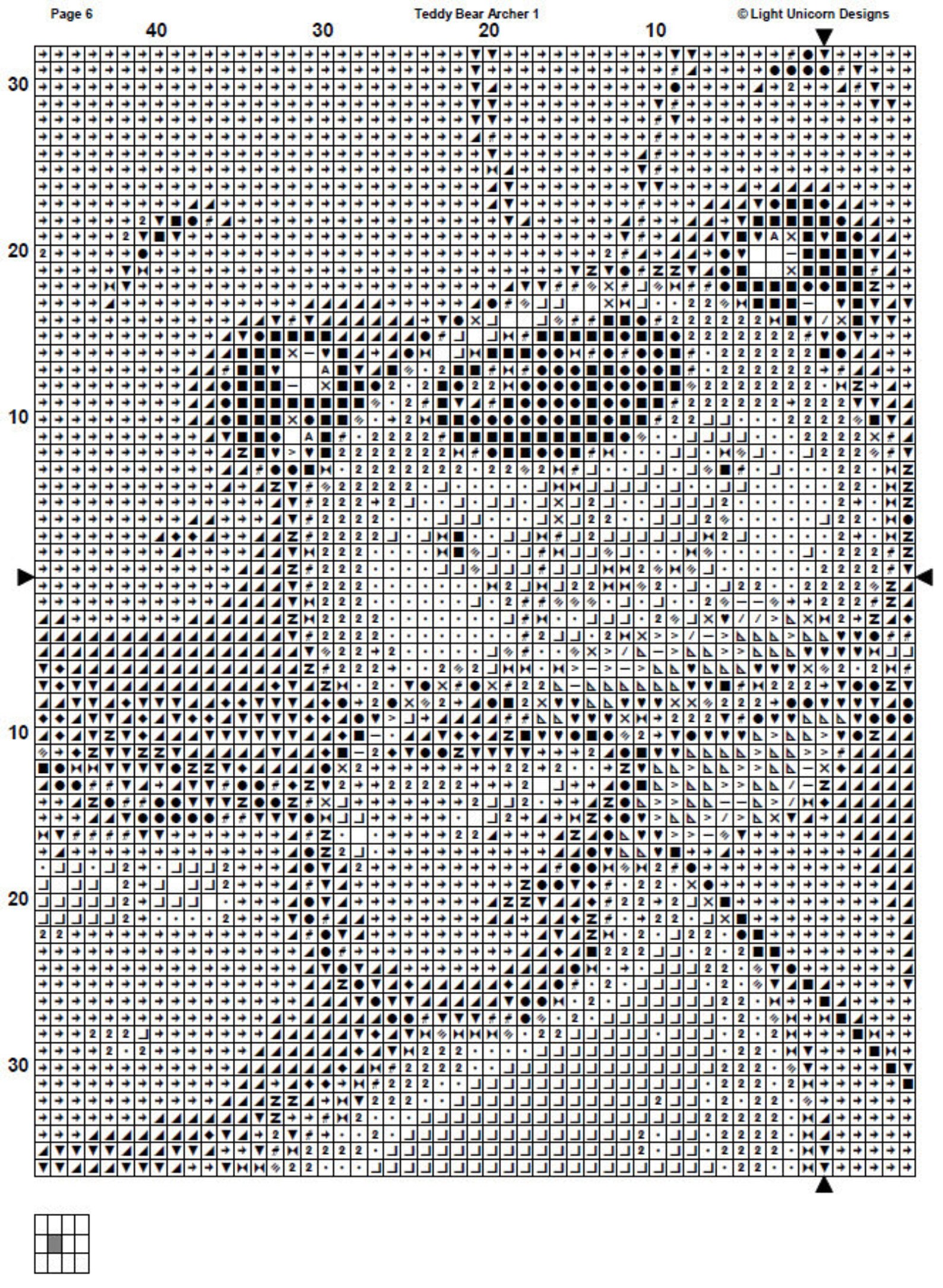 Teddy Bear Archer Cross Stitch Pattern 1 Instant PDF Download | Bow and ...