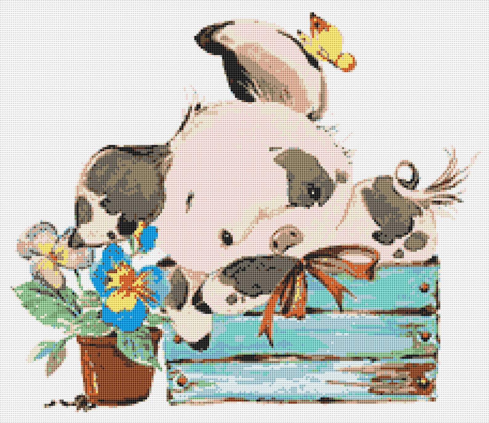 Pig Cross Stitch Pattern 1 Instant PDF Download Potbelly Pig - Etsy