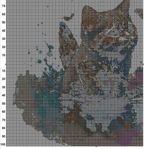 Cat Cross Stitch Pattern 44 Instant PDF Download - Kitty Watercolor ...