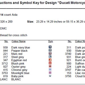 Ducati Motorcycle Cross Stitch Pattern 1 Instant PDF Download - Red ...