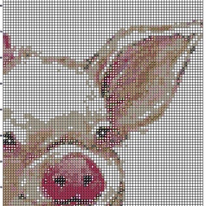 Pig Cross Stitch Pattern 3 Instant PDF Download Potbelly Pig | Etsy