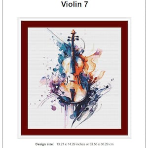 Violin Cross Stitch Pattern 7 Instant PDF Download - Violin Musical ...