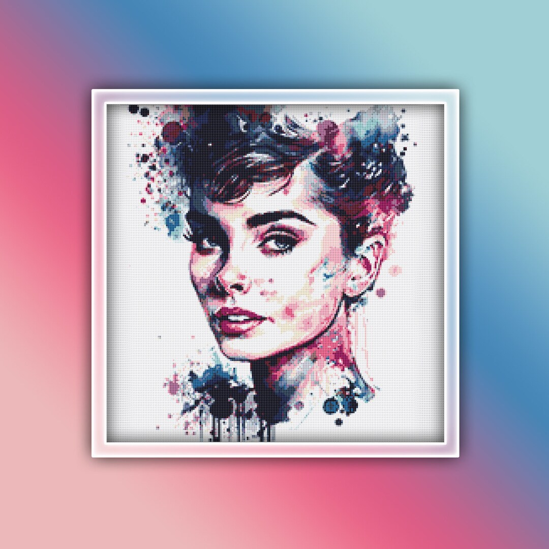 Audrey Hepburn Cross Stitch Pattern 2 Instant PDF Download - Audrey ...