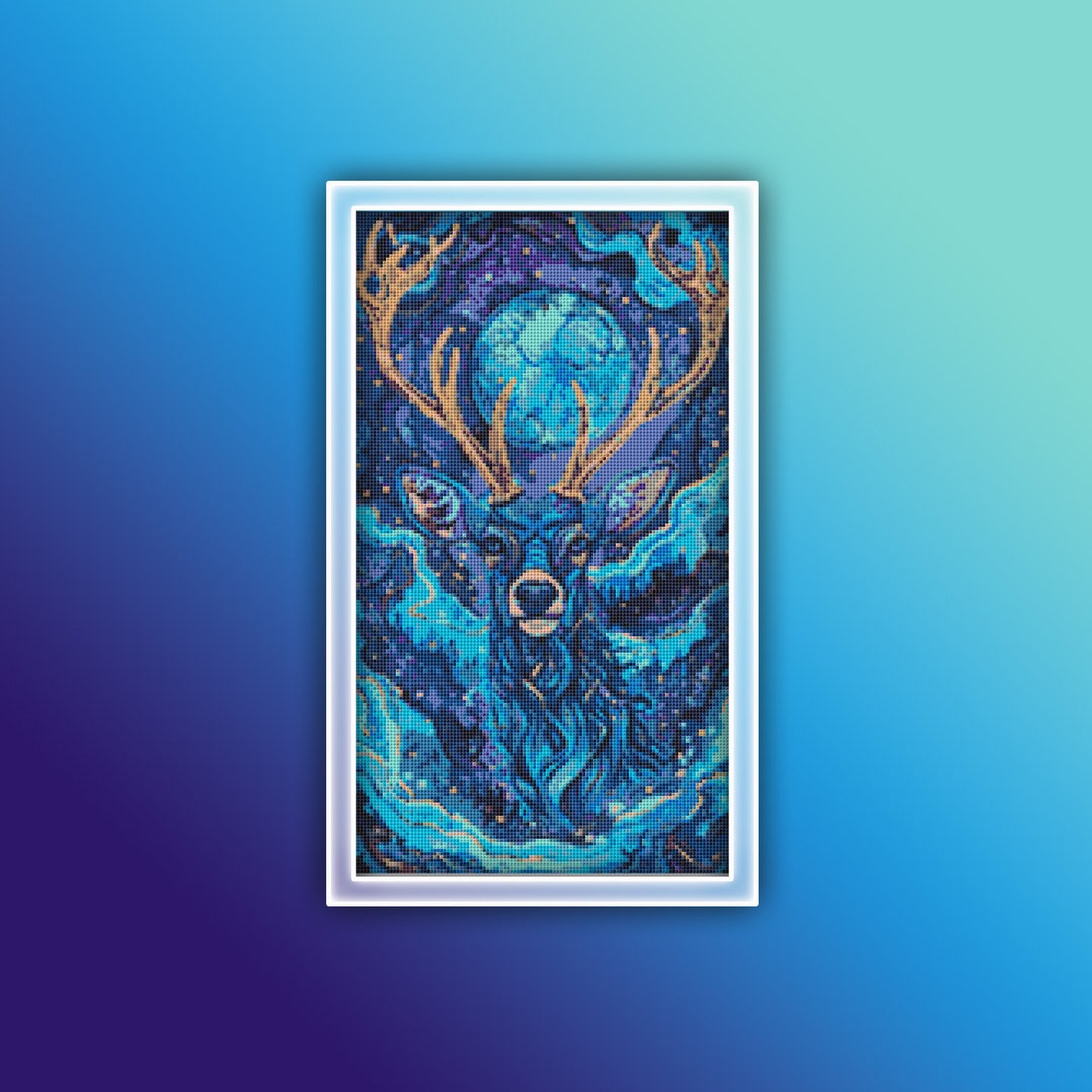 Stag Cross Stitch Pattern 4 Instant PDF Download - Deer Watercolor ...