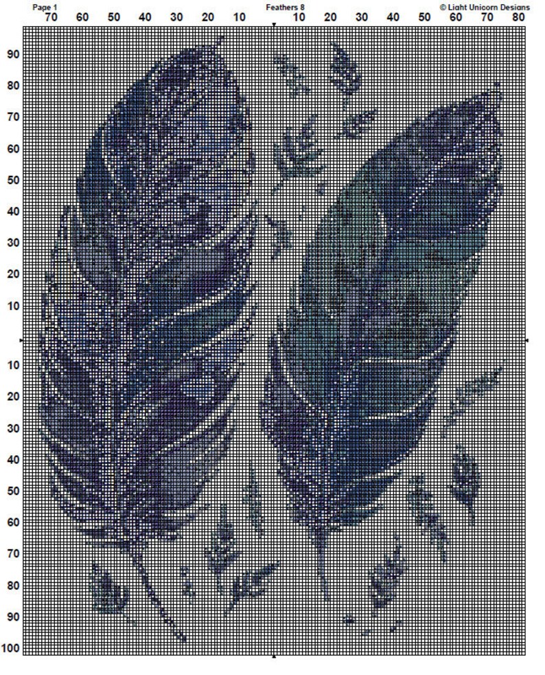 Feathers Cross Stitch Pattern 8 Instant PDF Download- Purple Feather ...