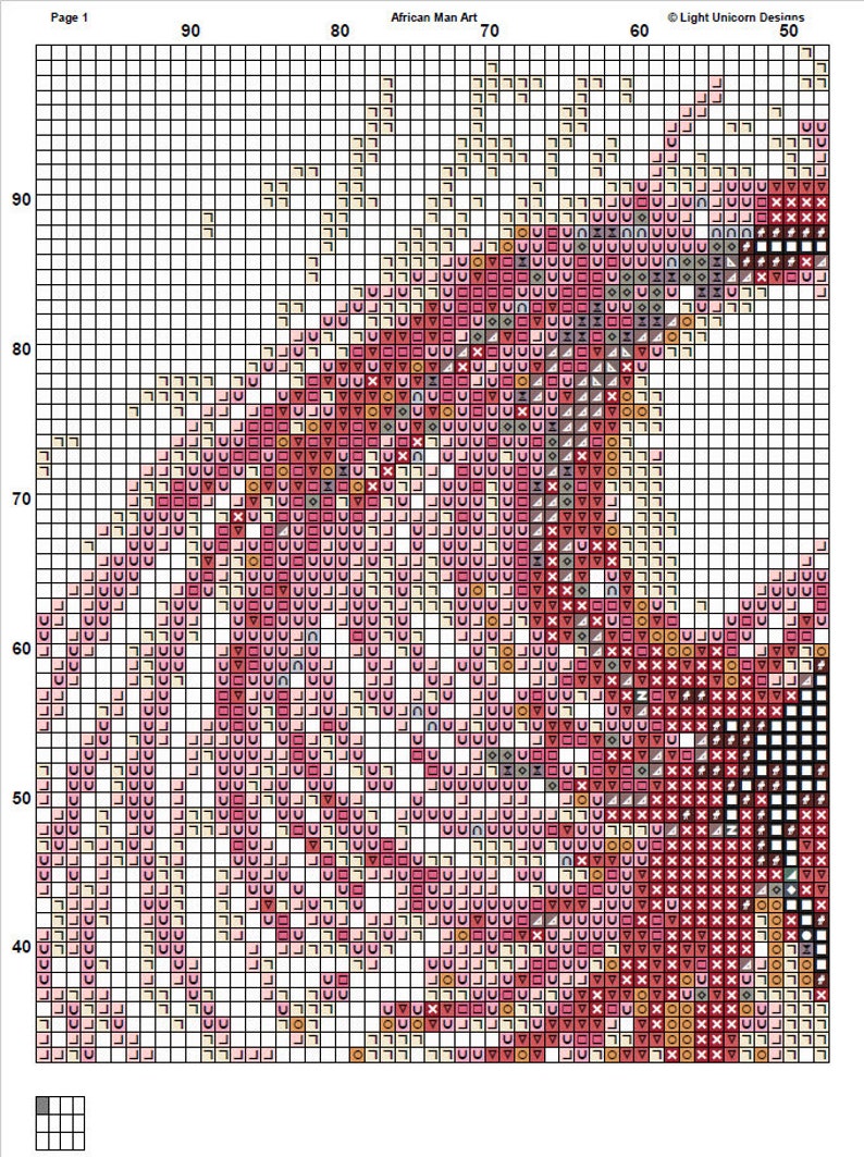 African Man Art Cross Stitch Pattern 1 Instant PDF Download - Black Man ...