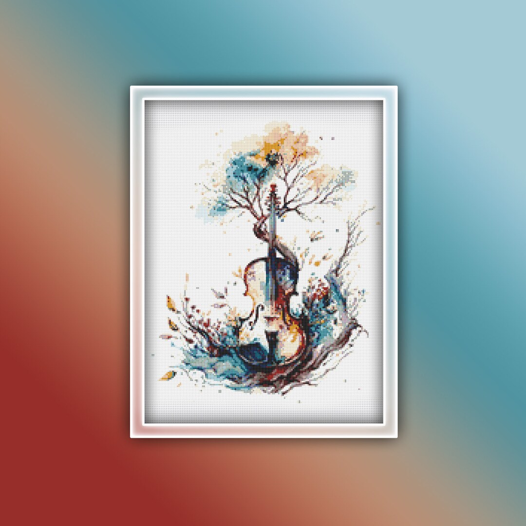 Violin Cross Stitch Pattern 6 Instant PDF Download - Violin Musical ...