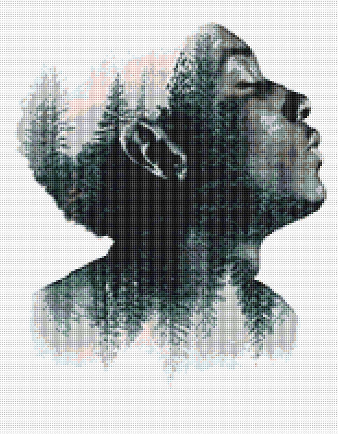 Forest Man Art Cross Stitch Pattern Instant PDF Download | Etsy
