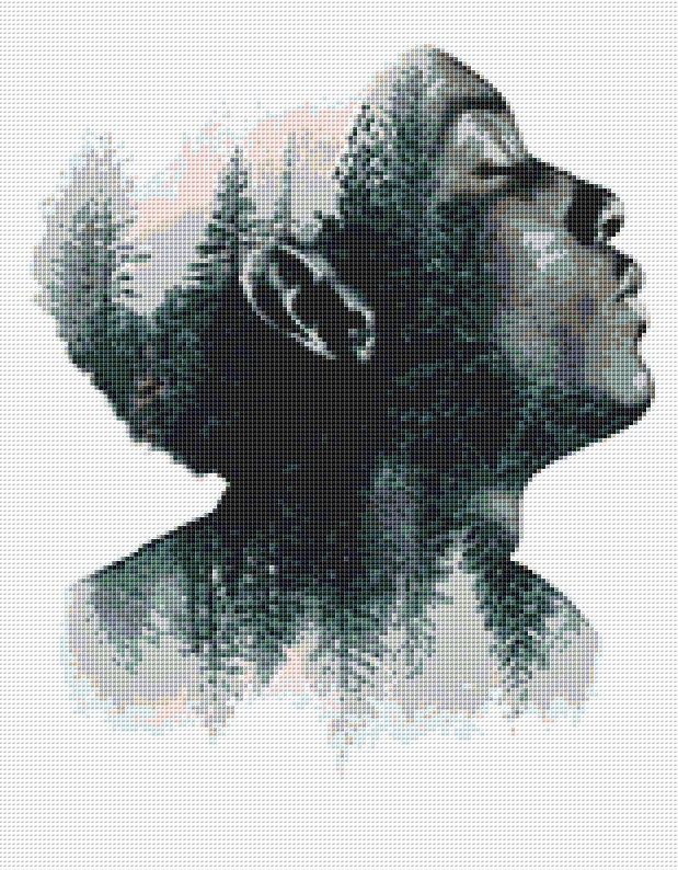 Forest Man Art Cross Stitch Pattern Instant PDF Download | Etsy