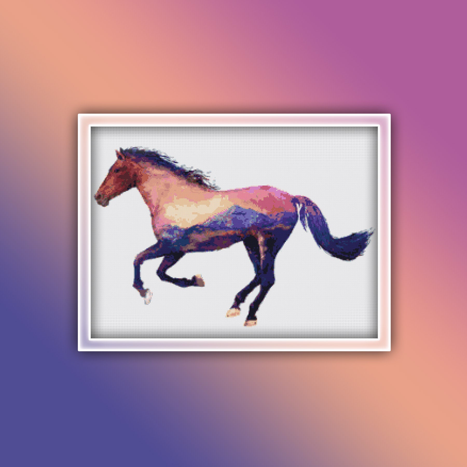 Horse cross stitch graph - legstele