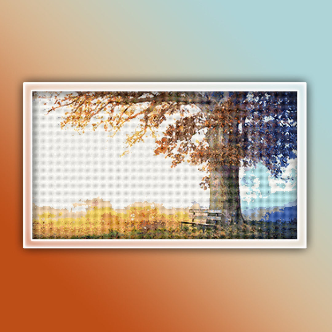 Autumn Tree Cross Stitch Pattern 2 Instant PDF Download | Fall Tree ...