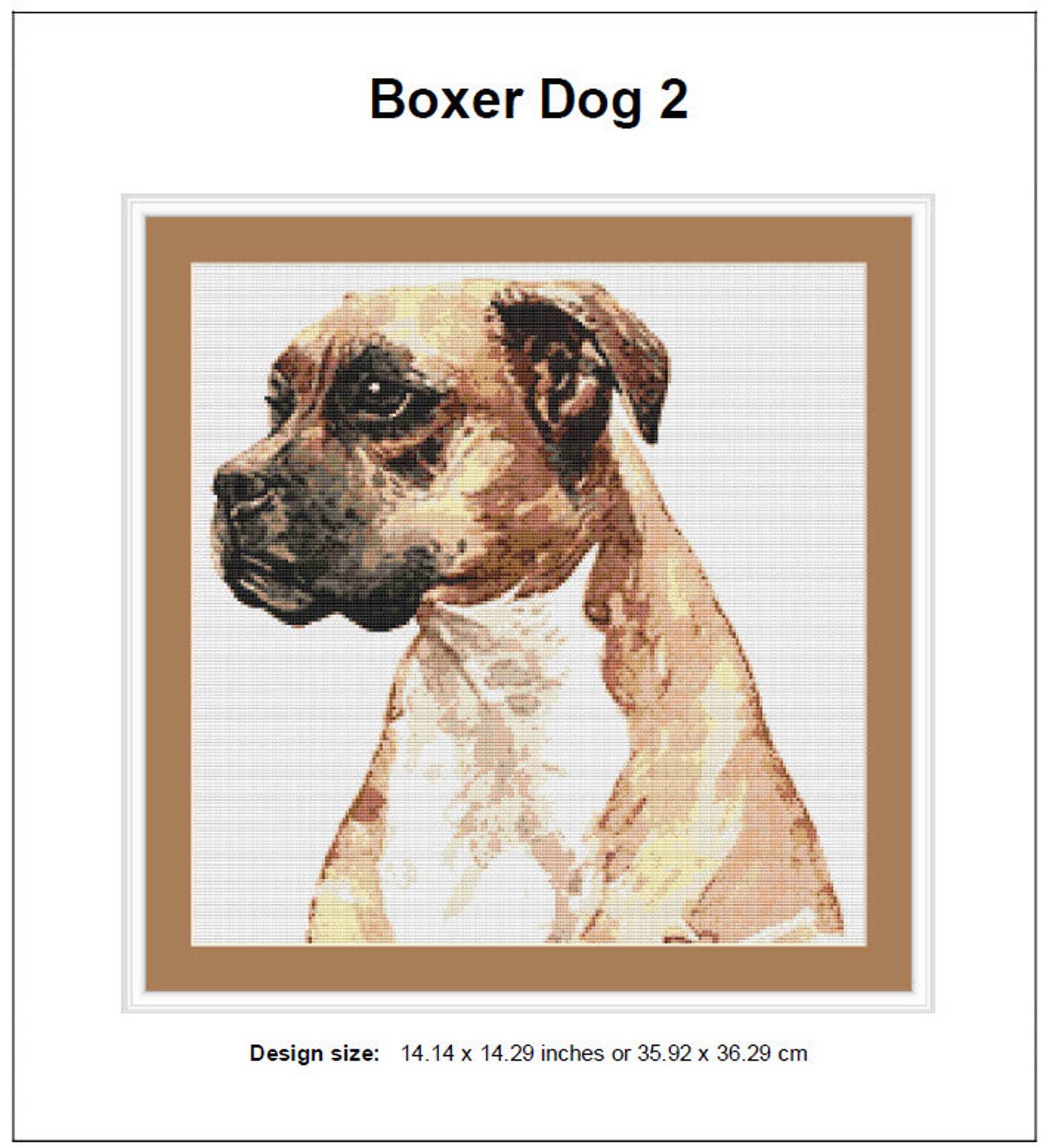 Boxer Dog Cross Stitch Pattern 2 Instant PDF Download - Boxer Dog ...