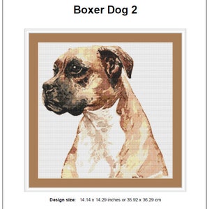 Boxer Dog Cross Stitch Pattern 2 Instant PDF Download - Boxer Dog ...