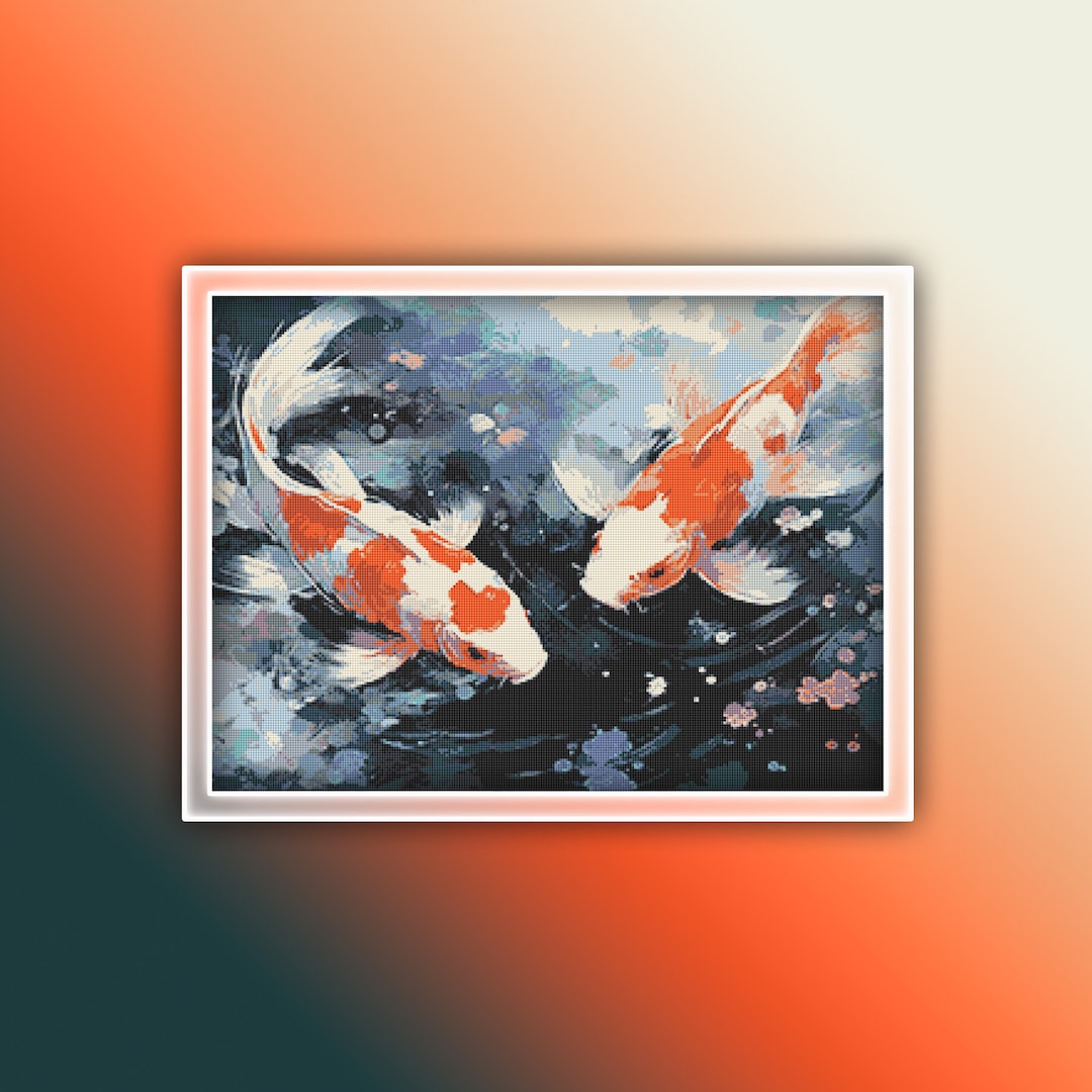 Koi Fish Cross Stitch Pattern 5 Instant PDF Download - Fish Watercolor ...