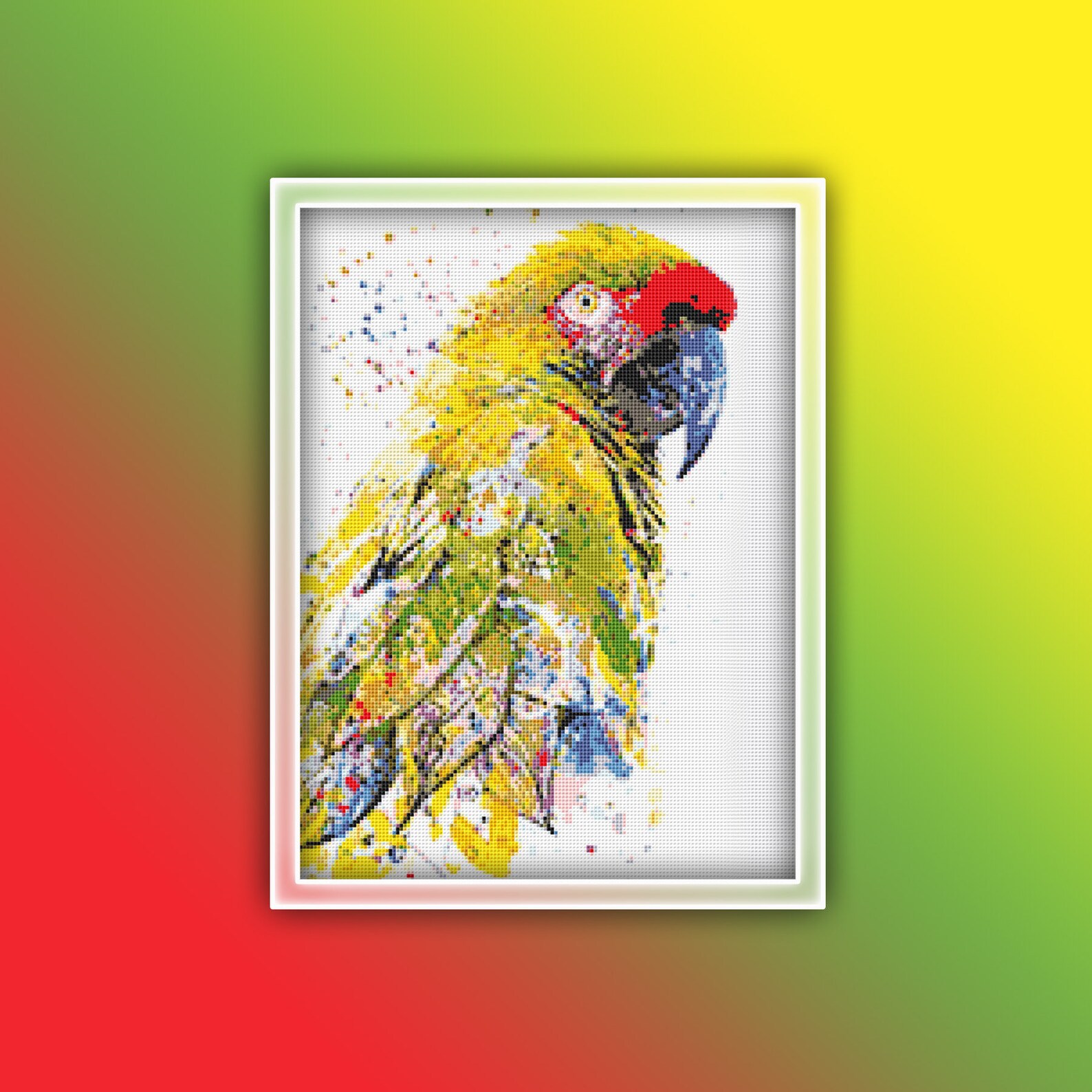 Parrot Cross Stitch Pattern 1 Instant PDF Download Green - Etsy
