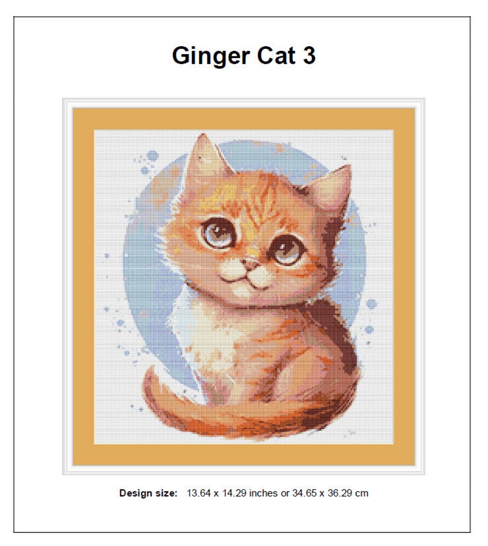 Ginger Cat Cross Stitch Pattern 3 Instant PDF Download - Etsy