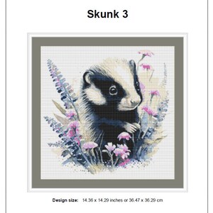 Skunk Cross Stitch Pattern 3 Instant Download Instant PDF Download ...