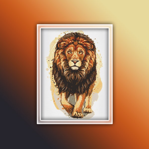 Lion Cross Stitch - Etsy