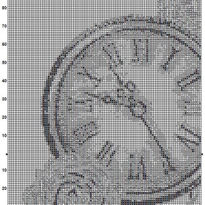 Rose Clock Cross Stitch Pattern 1 Instant PDF Download - Roses ...