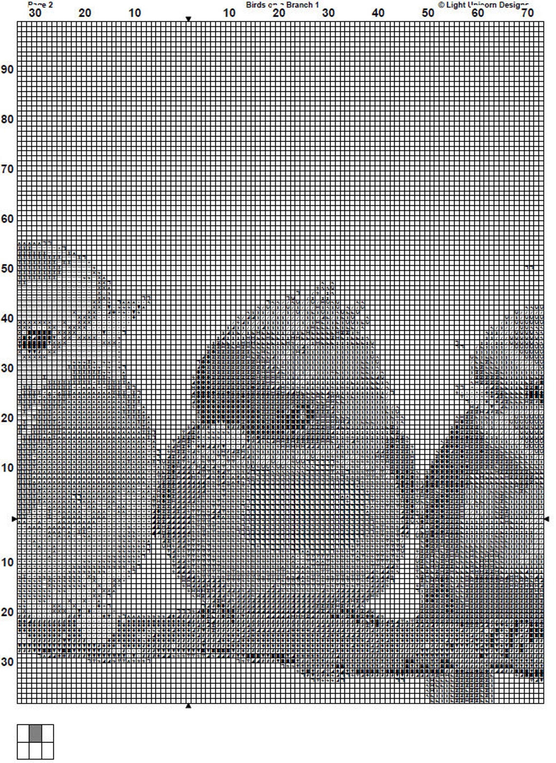 Birds on a Branch Cross Stitch Pattern 1 Instant PDF Download - Orange ...